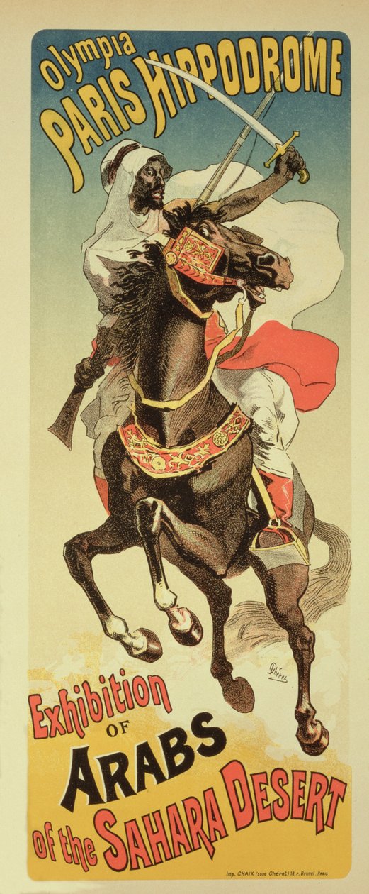 Reproduction of a poster advertising an 'Exhibition of Arabs of the ...