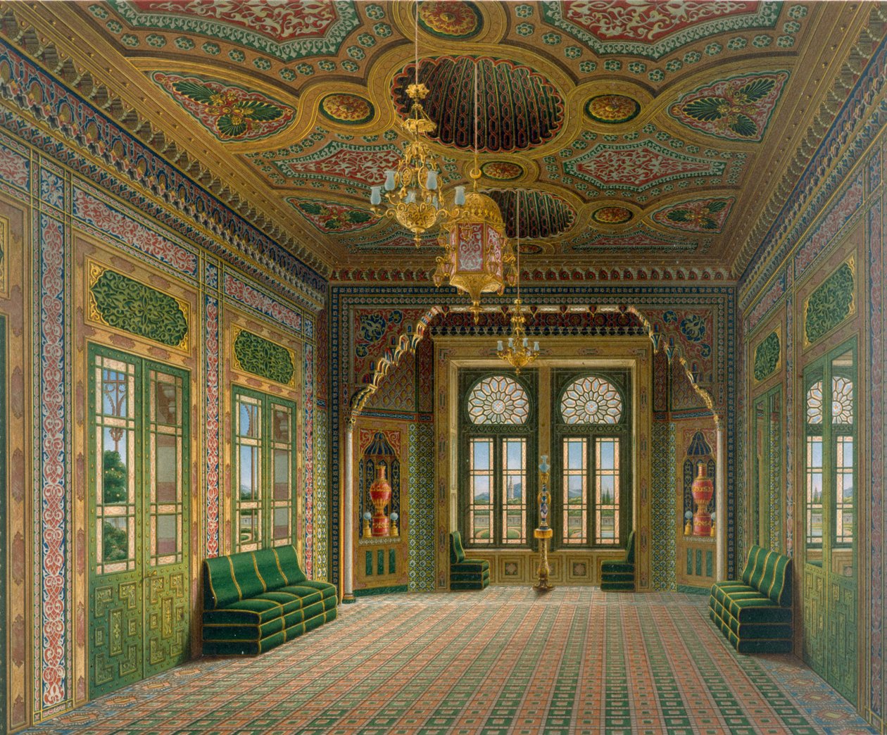 Design for a reception room with Chinese pots