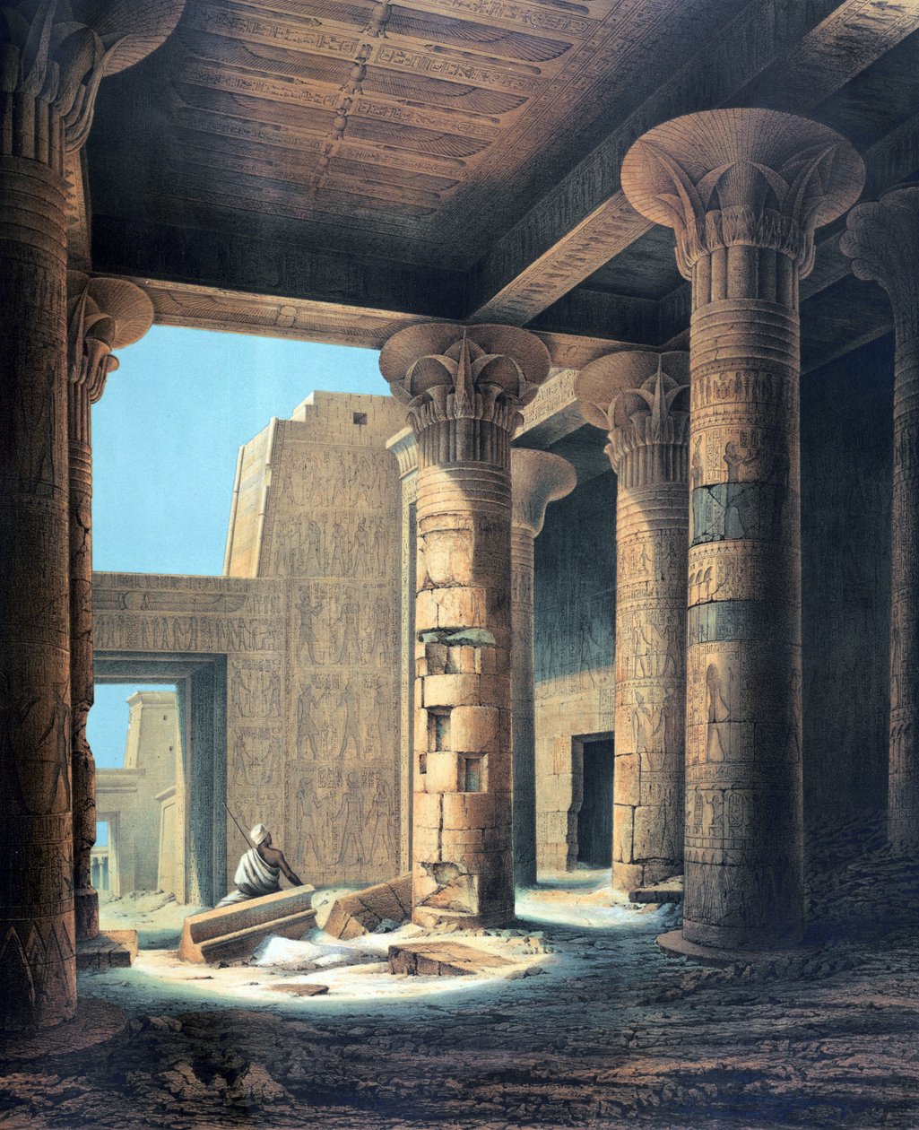 Interior of the Temple at Philae (Lithograph after Karl Richard Lepsius)
