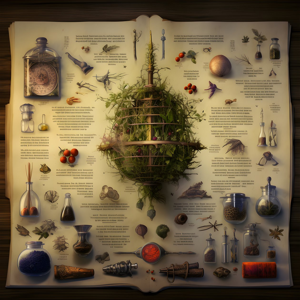 Visual representations of theories about the manuscript, such as herbal ...