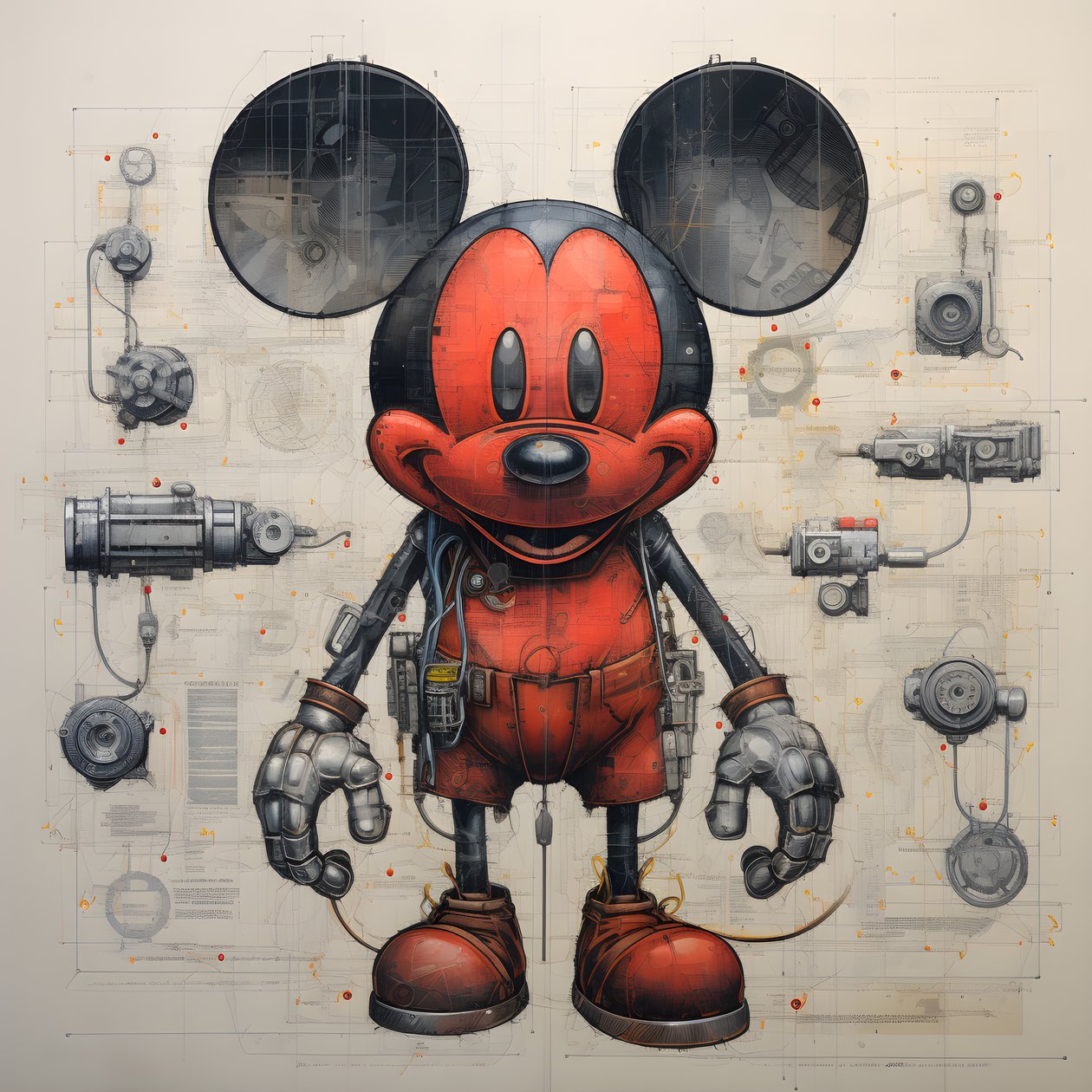 Technical Drawings of Cyberpunk Mickey Mouse 2