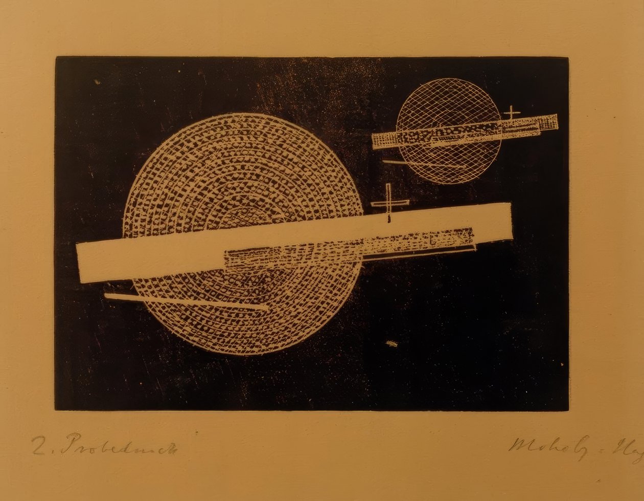 Untitled (Two Circles with Beam) by Laszlo Moholy Nagy
