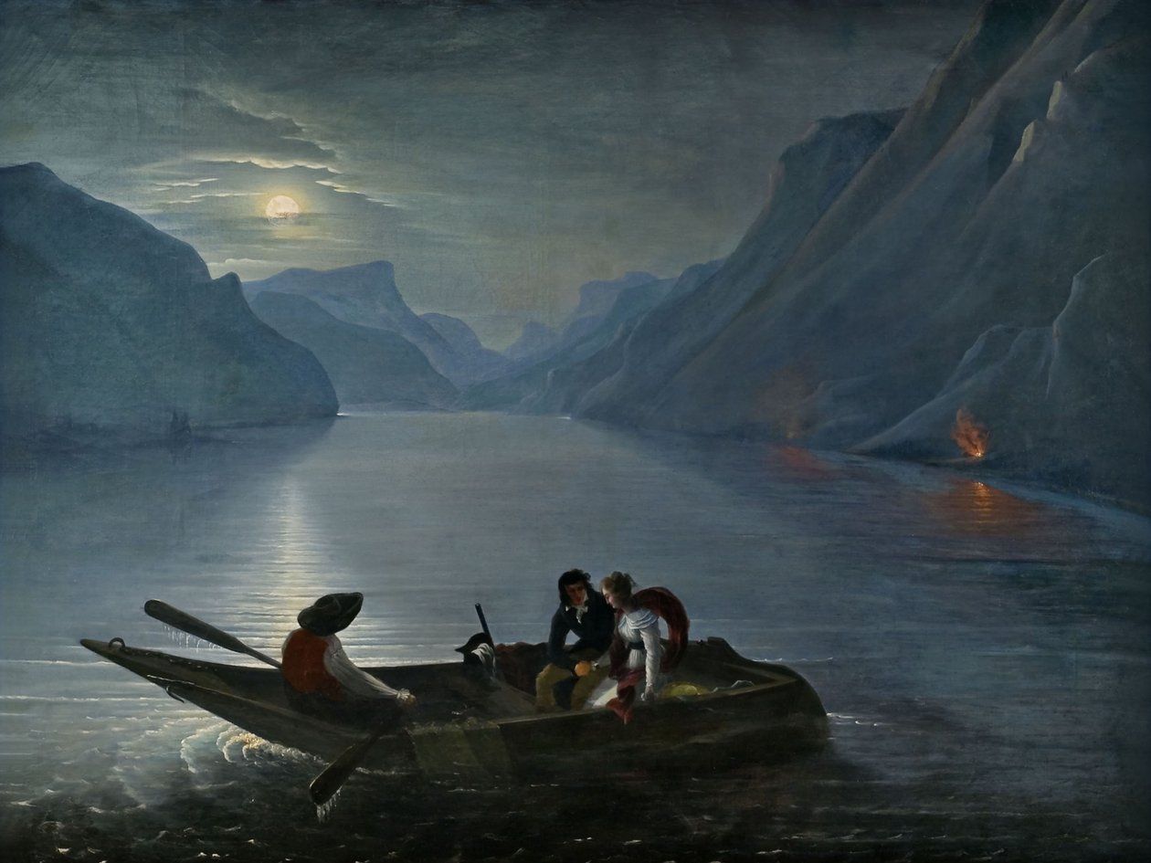 Julie and Saint-Preux on Lake Geneva, 1824 by Le Prince
