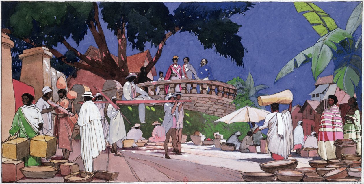 Jean Laborde and Queen Ranavalona I of Madagascar in c.1855, c.1910-20