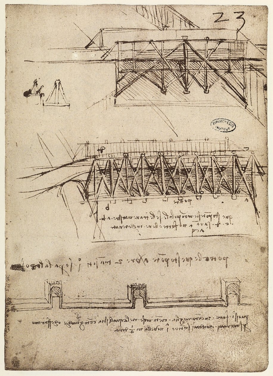 Codex B 2172, Designs for Bridges by Leonardo da Vinci