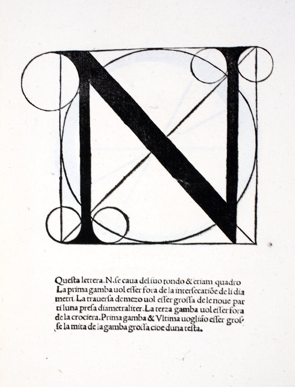 N, illustration from 'Divina Proportione' by Luca Pacioli, originally ...