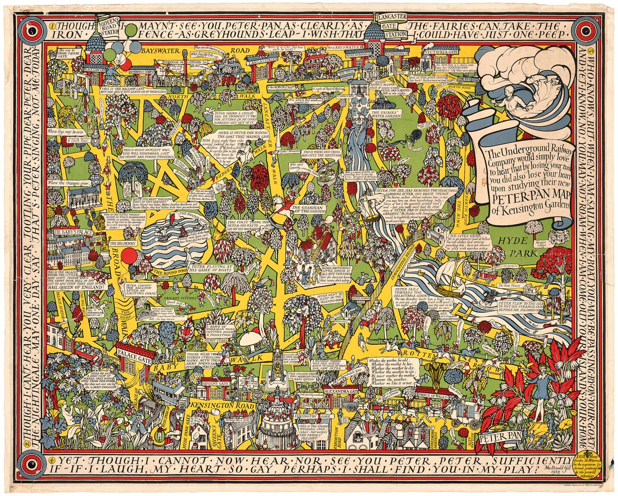 Peter Pan Map of South Kensington by Leslie MacDonald Gill