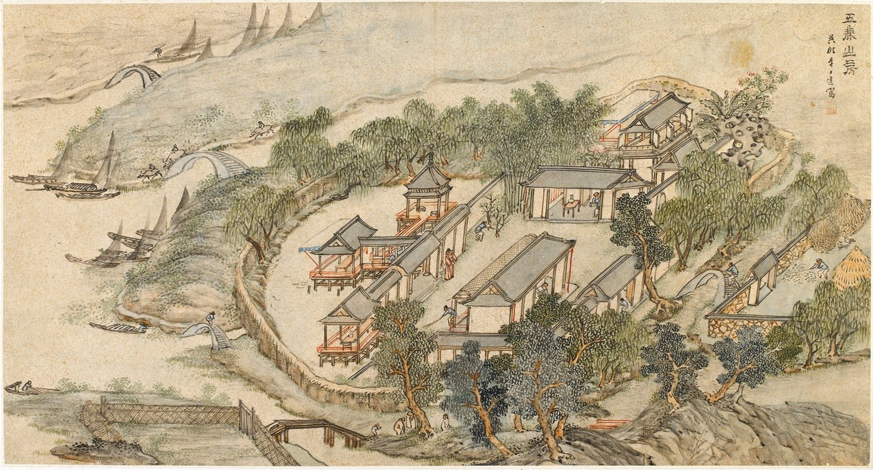 The Five Deer Hermitage, early 17th century by Li Shida