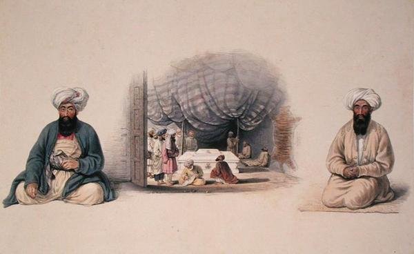 Khan Shereen Khan and Hagee Khan Kaiker flanking an Interior view of ...