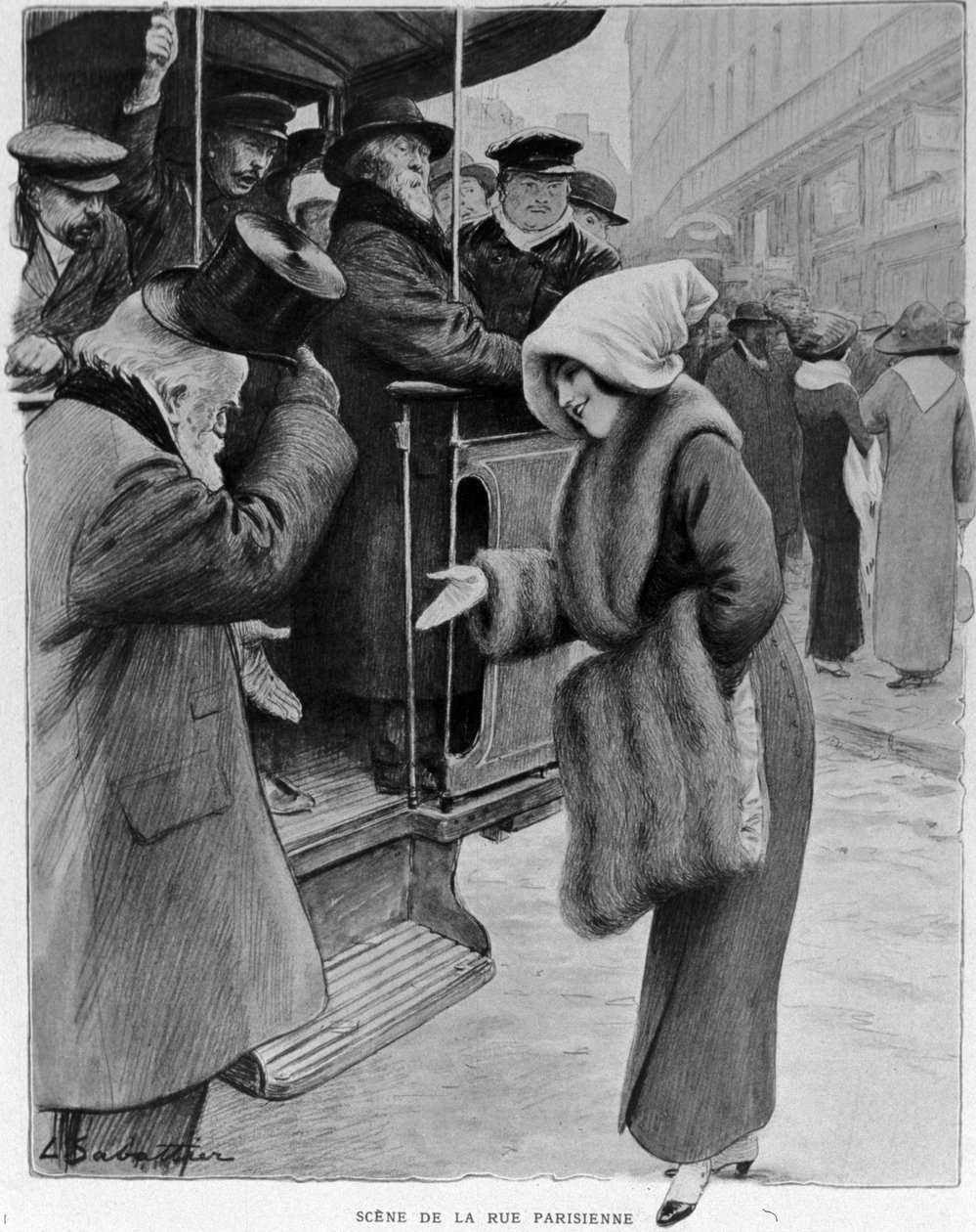 Politeness: Scene of the Parisian Street - Gallantry of Yesteryear in ...