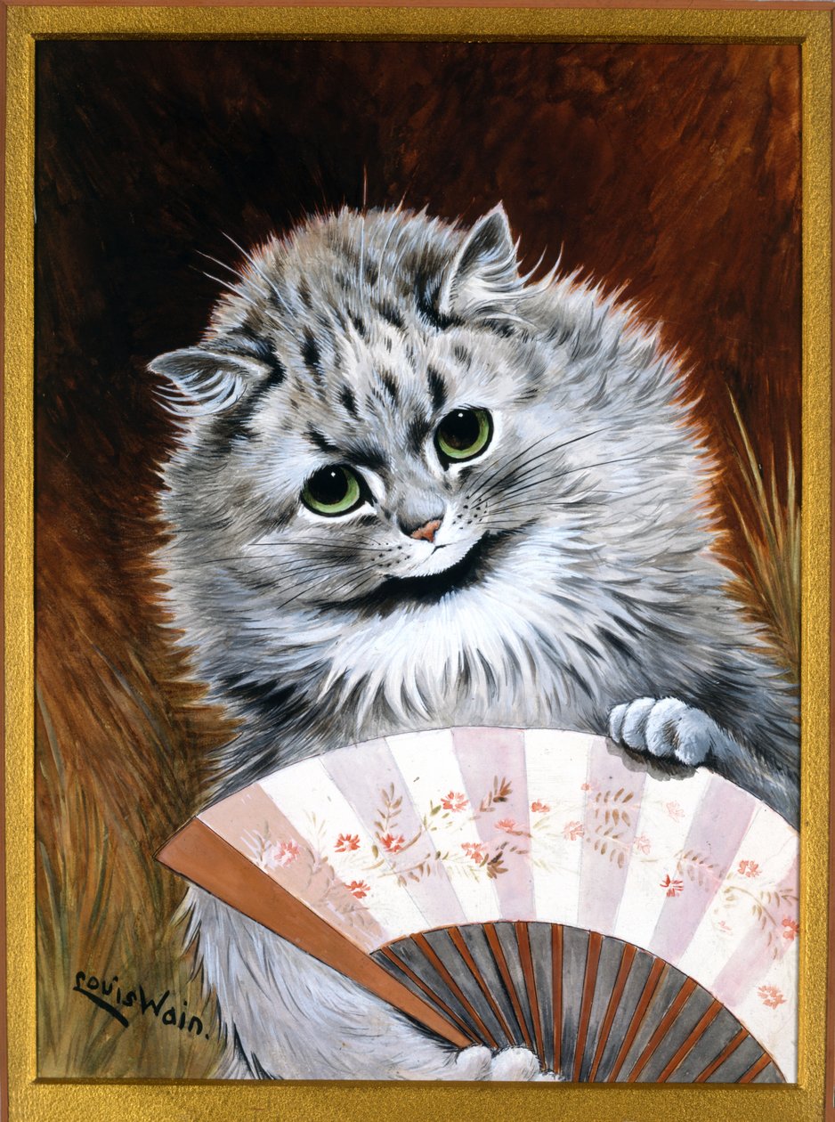 The Flirt with the Fan by Louis Wain: Buy fine art print