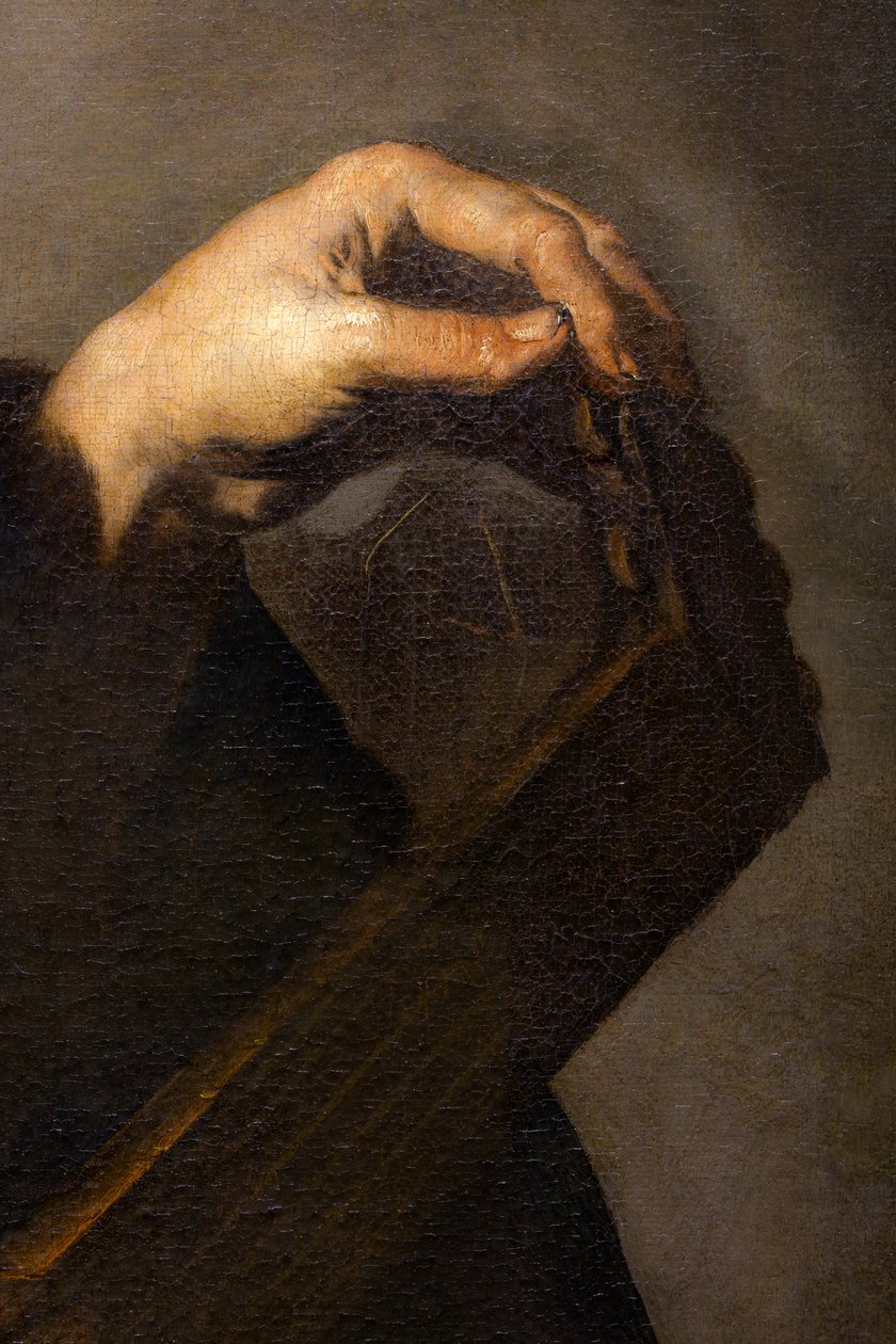 Musician Tuning His Lute (detail) by Luca Giordano