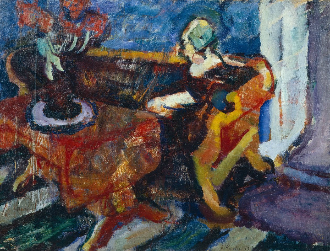 Woman in interior by Ludvik Peter Karsten: Fine art print
