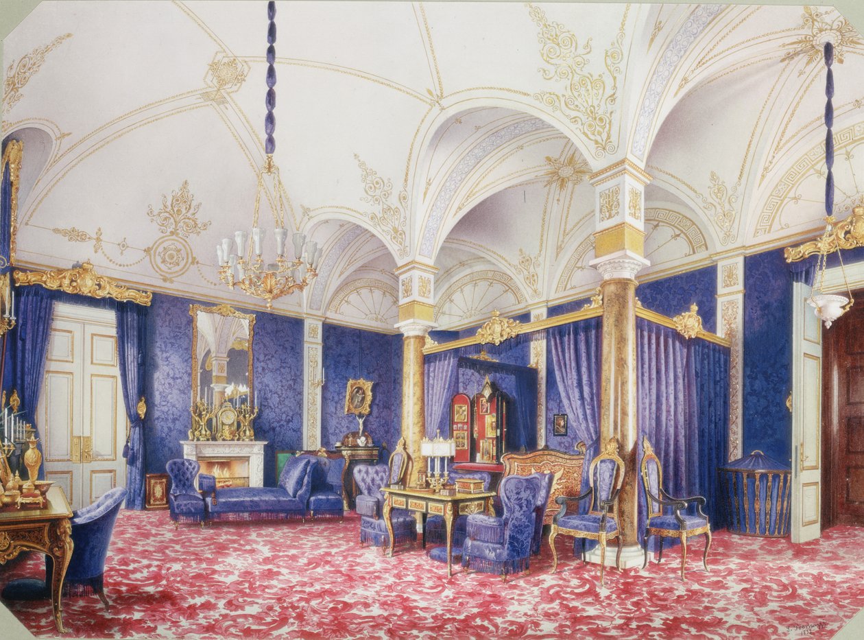 Interiors of the Winter Palace: The Bedchamber of Empress Maria ...