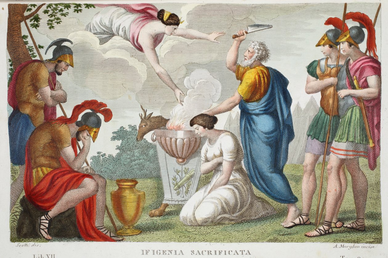 The Sacrifice of Iphigenia, Book XII, Illustration from Ovid's ...