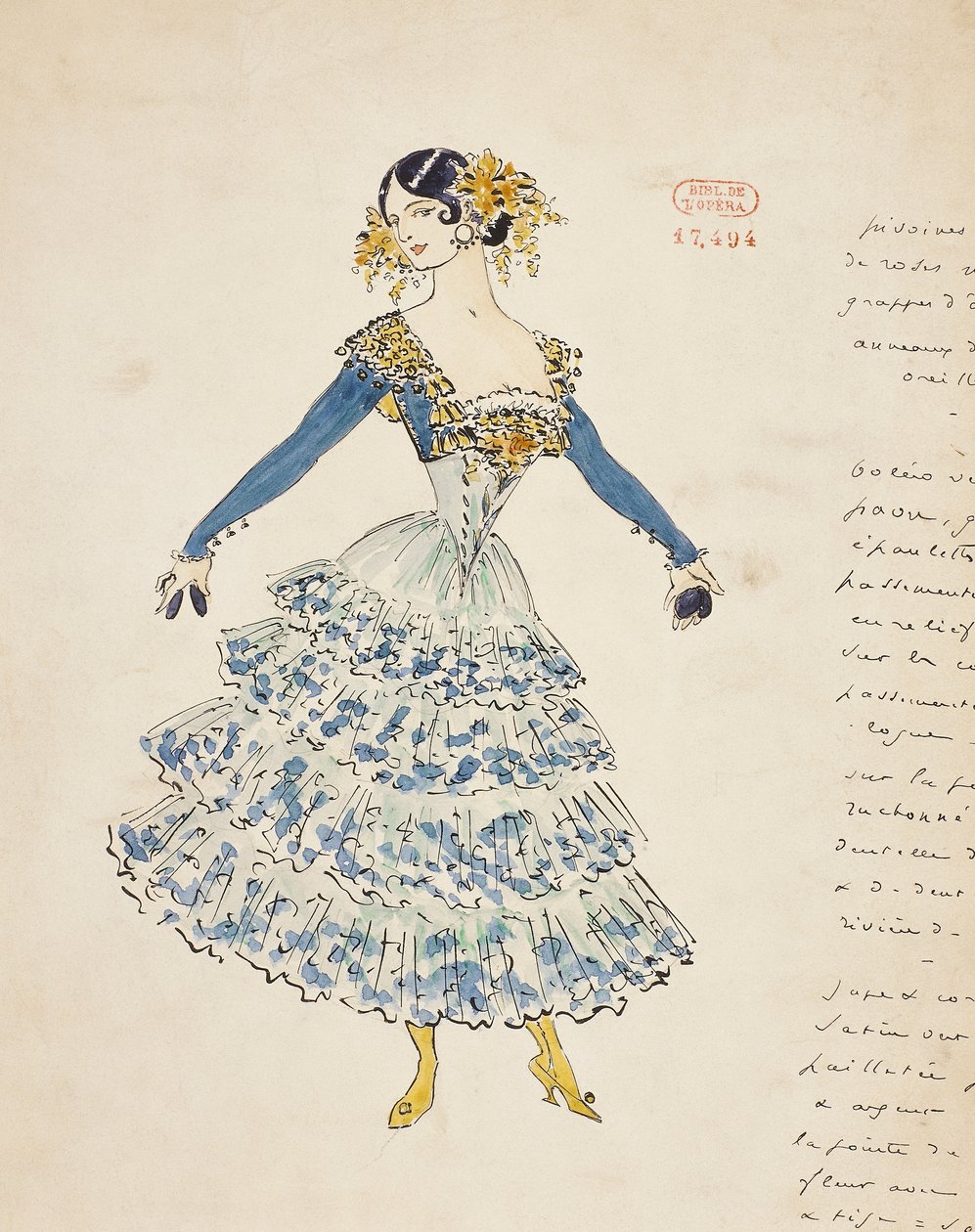 Carmen, costume sketch for Act II of Carmen