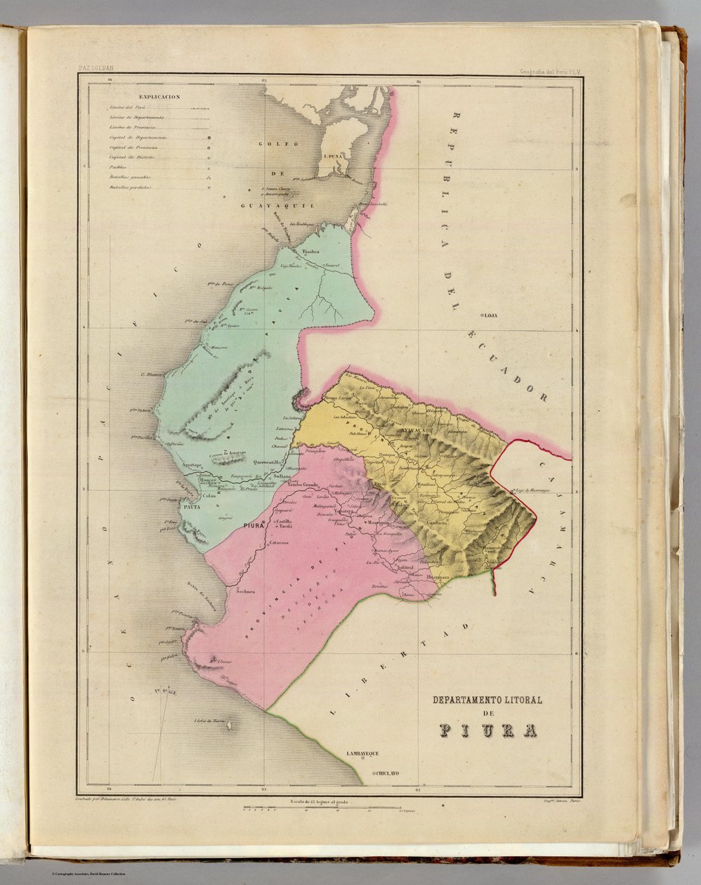 Map of Piura by Mariano Felipe Paz Soldan: Fine art print