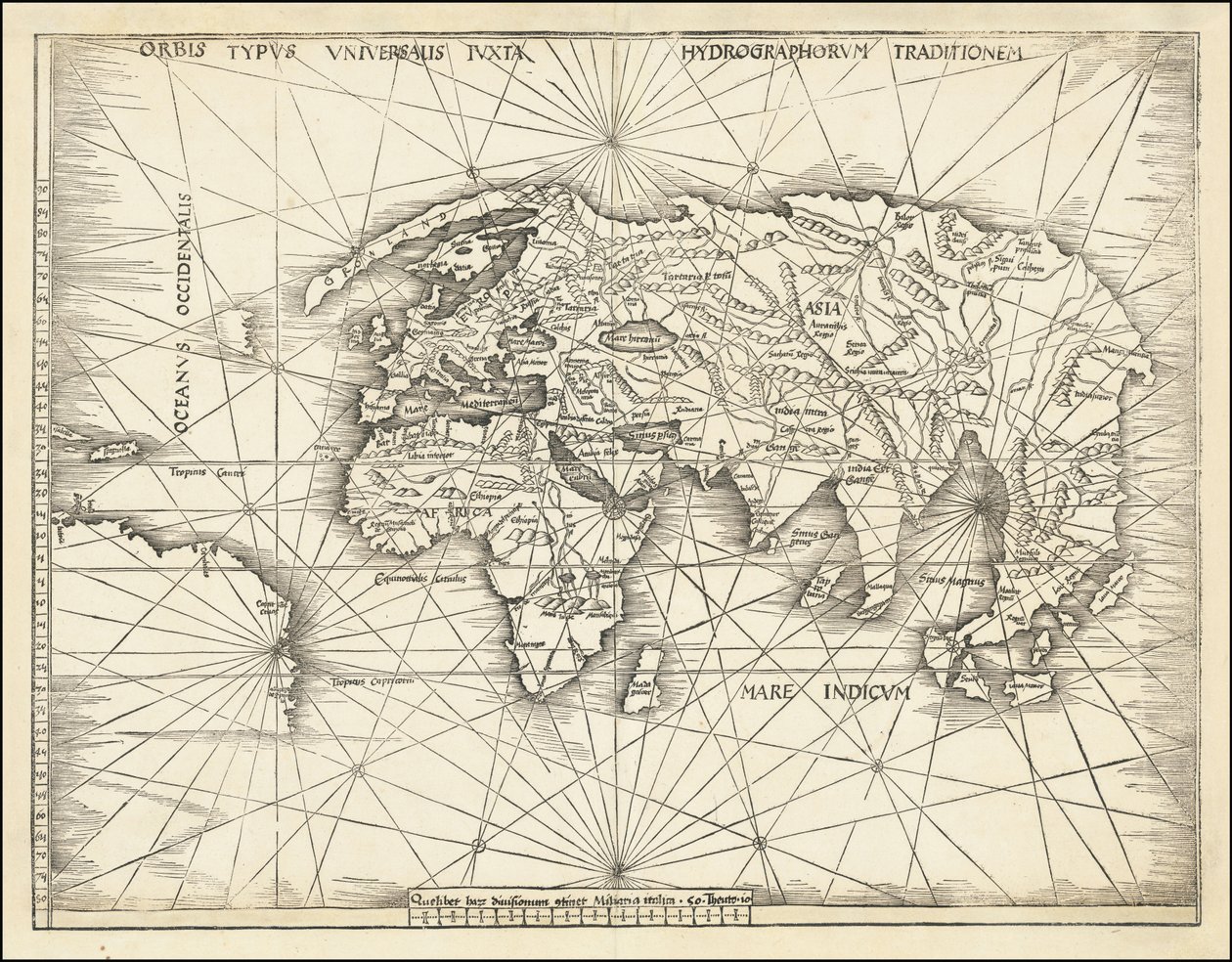 1513 Map - Orbis Typus Universalis by Martin Waldseemuller