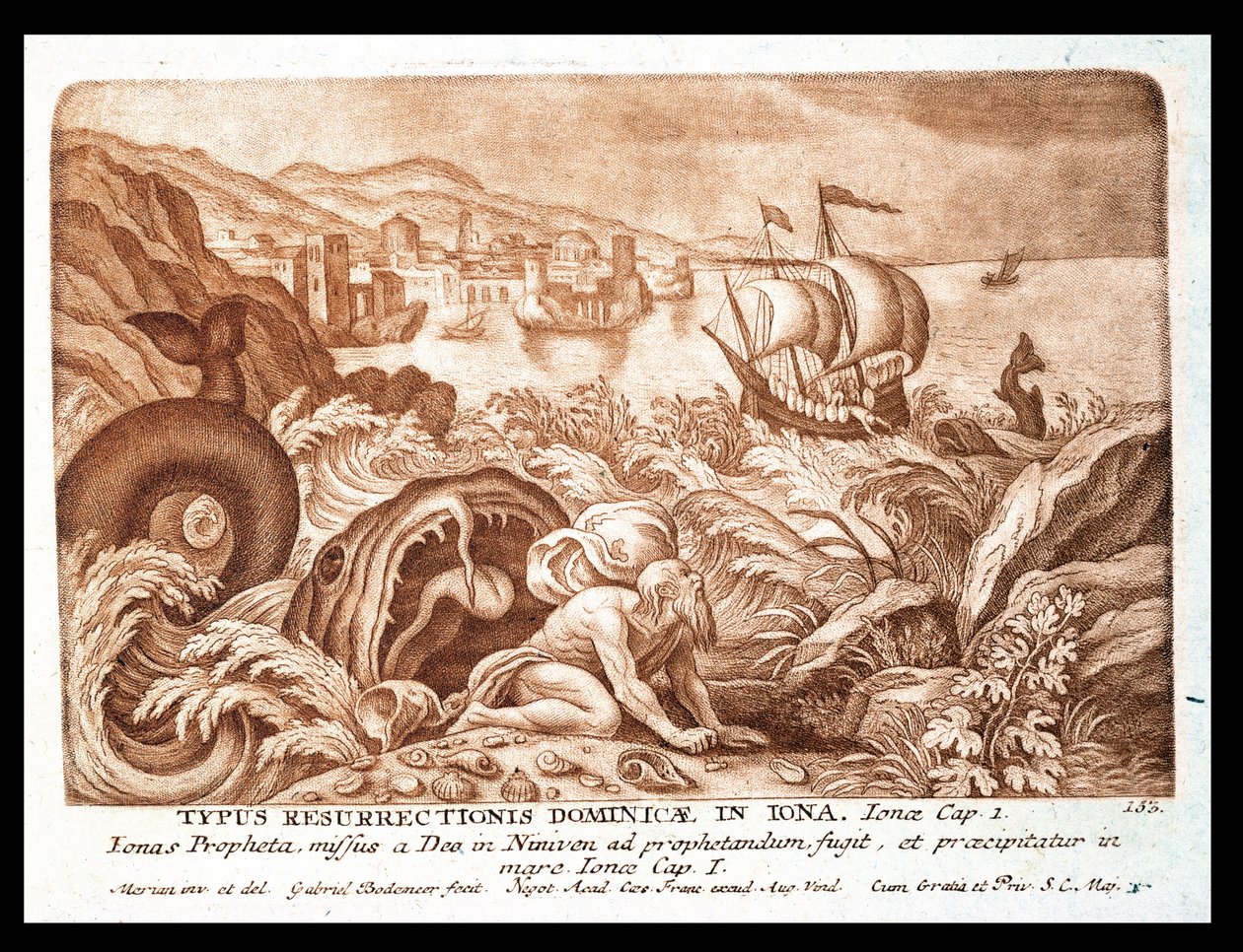 Jonah and the Whale, Illustration from a Bible, Engraved by Gabriel ...