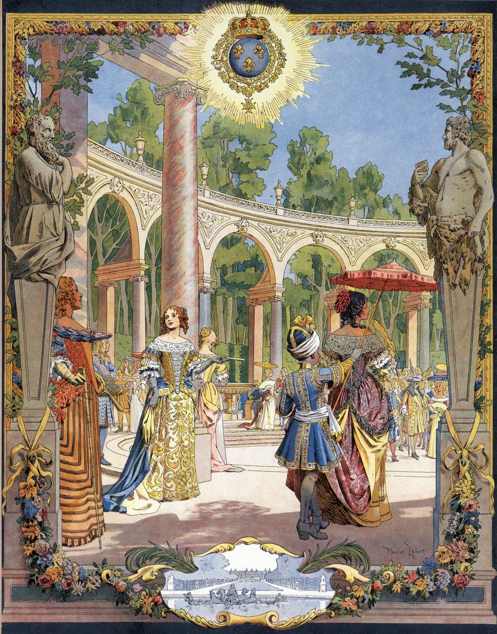King Louis XIV known as The Sun King by Maurice Leloir
