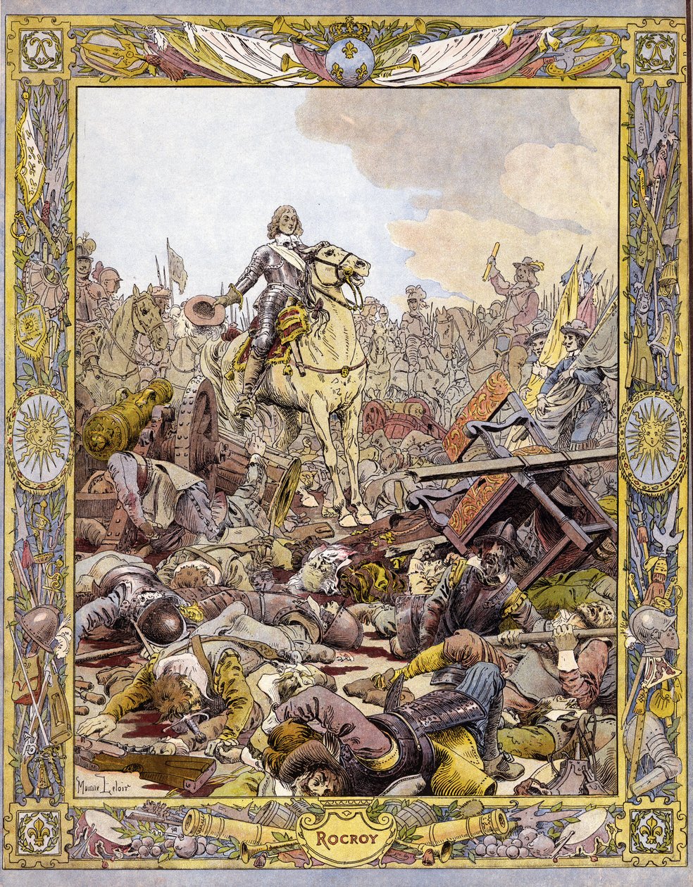 Prince Louis II of Bourbon Conde, known as the Grand Conde, Duke of Enghien greeting the corpse ...