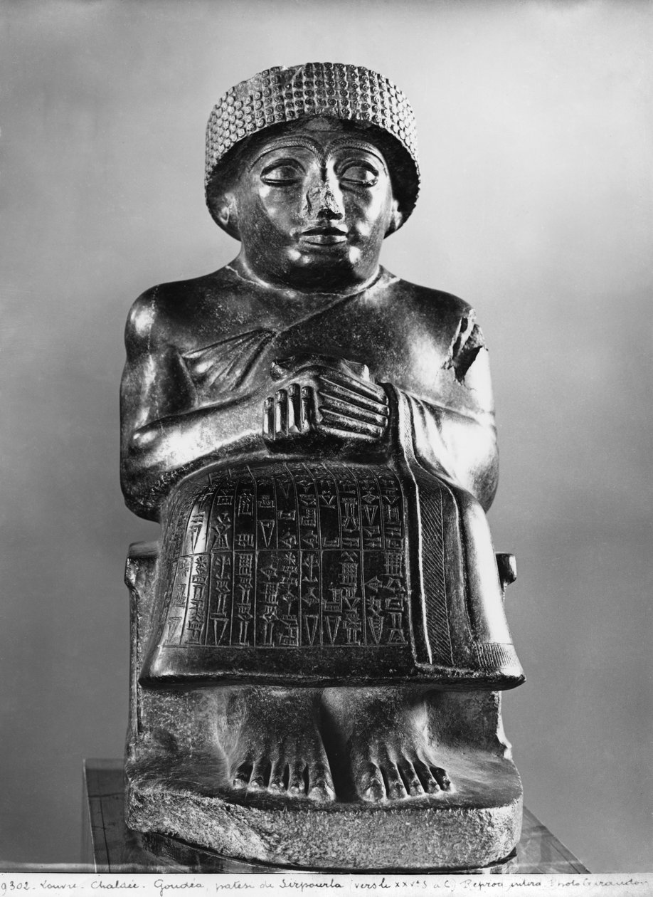 Gudea, Prince of Lagash, statue dedicated to Ningizzada, Neo-Sumerian ...