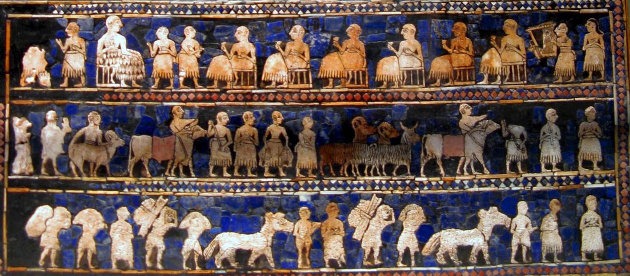 The 'Peace' Panel from the 'Standard of Ur', c.2600-2400 BC