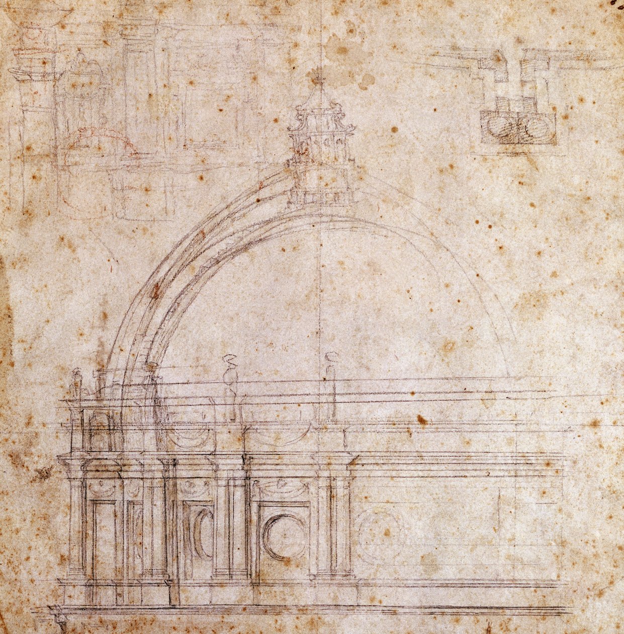 Design drawings for dome of St. Peter's Basilica in Vatican, design by ...
