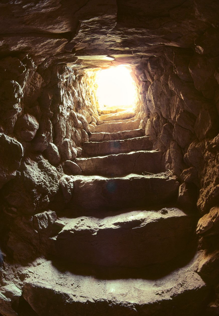 Interior stairway of Jericho tower built in Neolithic times