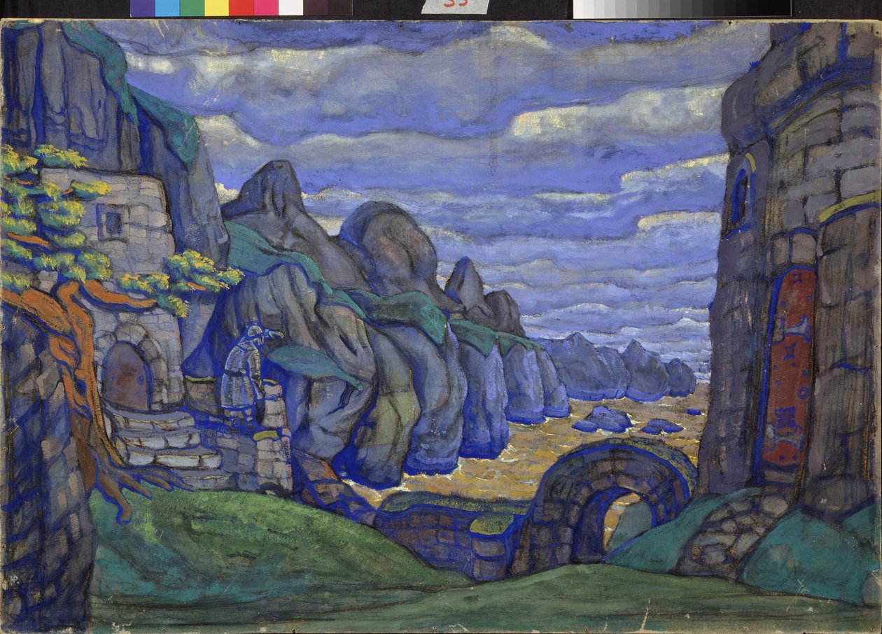 Village by the Sea. Stage Design for the Opera Tristan and Isolde by ...