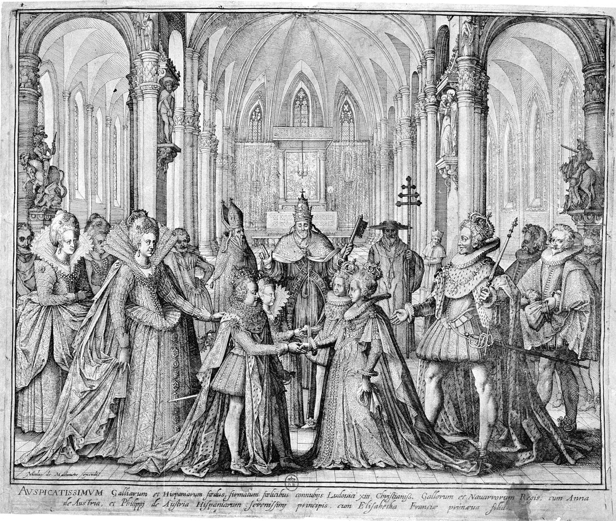 The Double Marriage in 1615 of Louis XIII to Anne of Austria and Philip ...