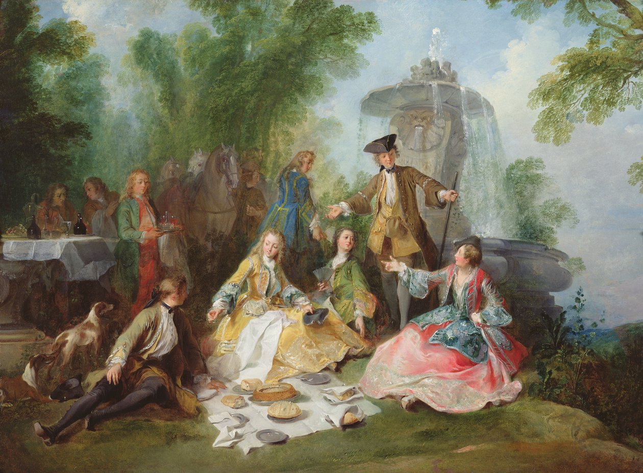 The Hunting Party Meal by Nicolas Lancret: Fine art print