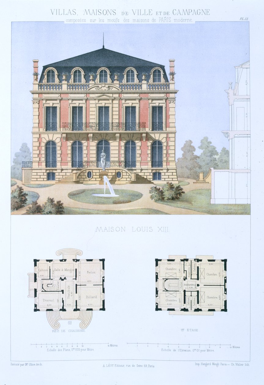 Louis XIII House, from 'Town and Country Houses Based on the Modern ...