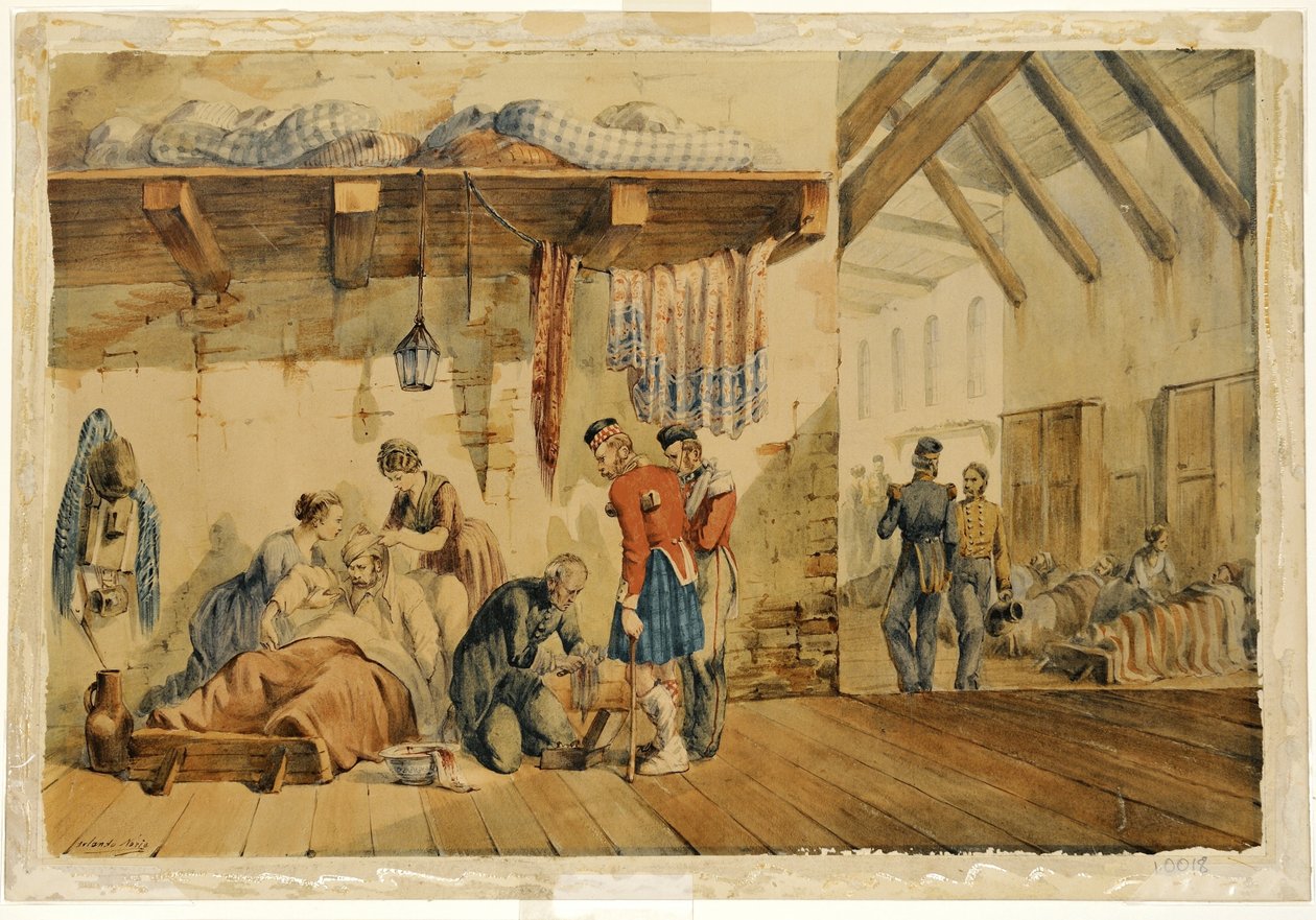 Hospital Scutari, Scene with Nurses and Soldiers of the Highland Regiment