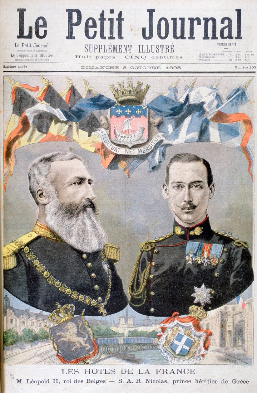 King Leopold II of Belgium and Prince Nicholas of Greece and Denmark, 1895