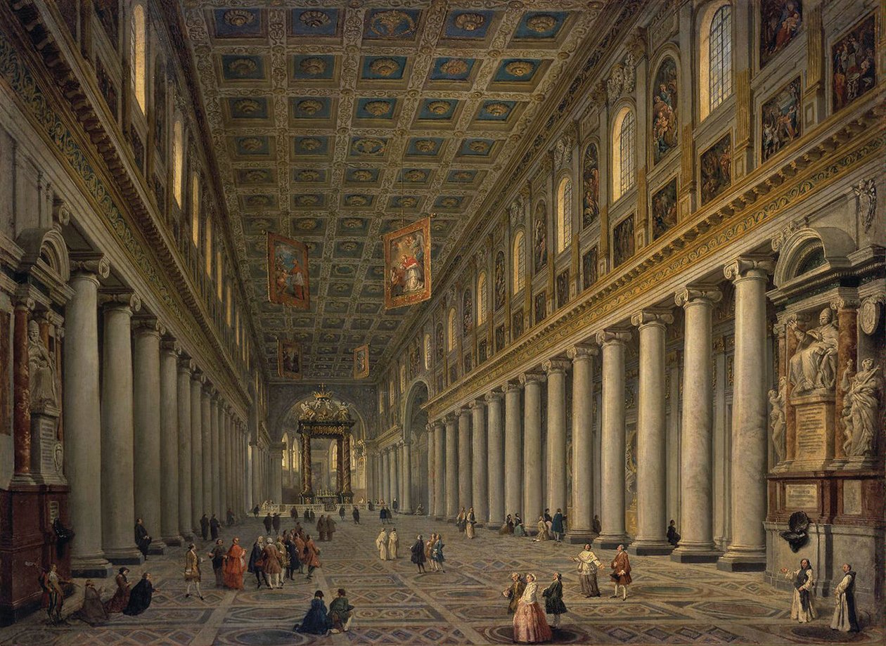 Interior of the Santa Maria Maggiore in Rome by Pannini