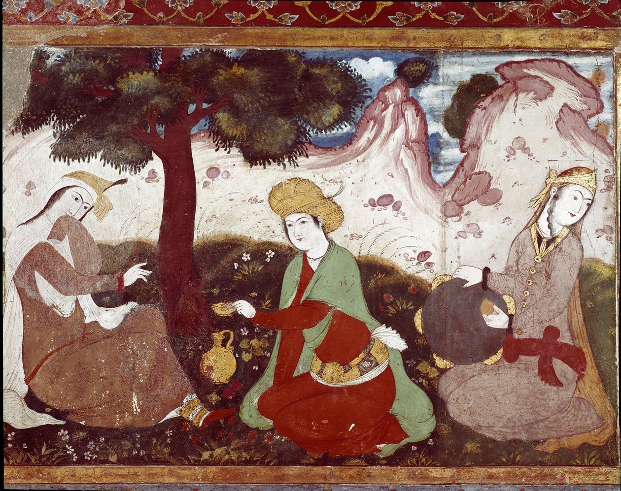 A Persian Princess with Her Courtesans in a 17th Century Garden