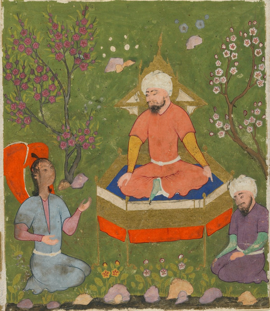 Haloed Figure Enthroned by Persian School: Fine art print