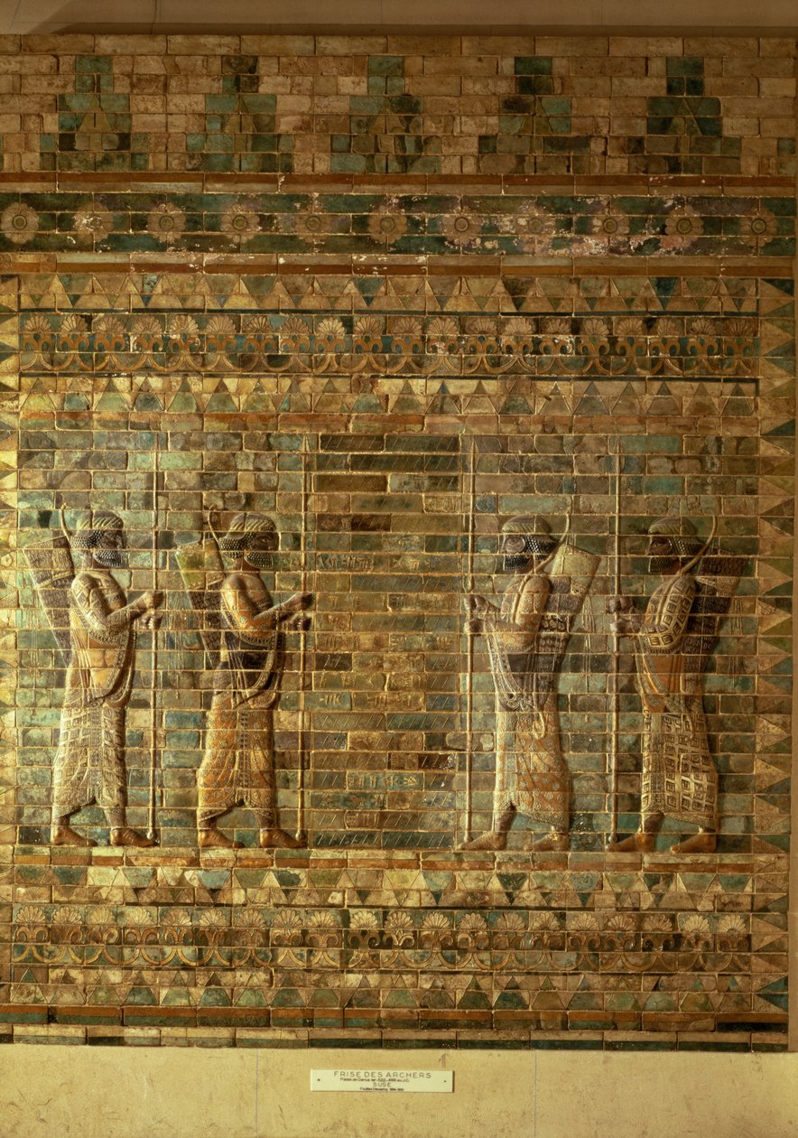 Frieze of archers of the Persian kings guard, from the Palace of Darius ...