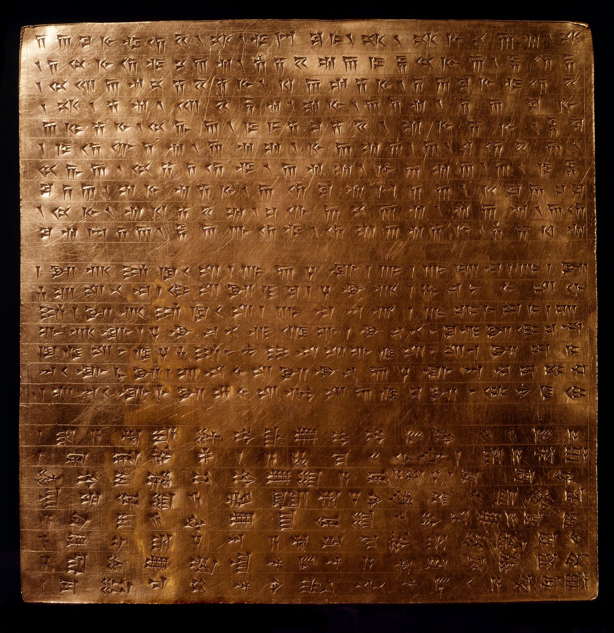 Persian Empire: gold plate of king Darius I (550-486 BC) engraved with ...