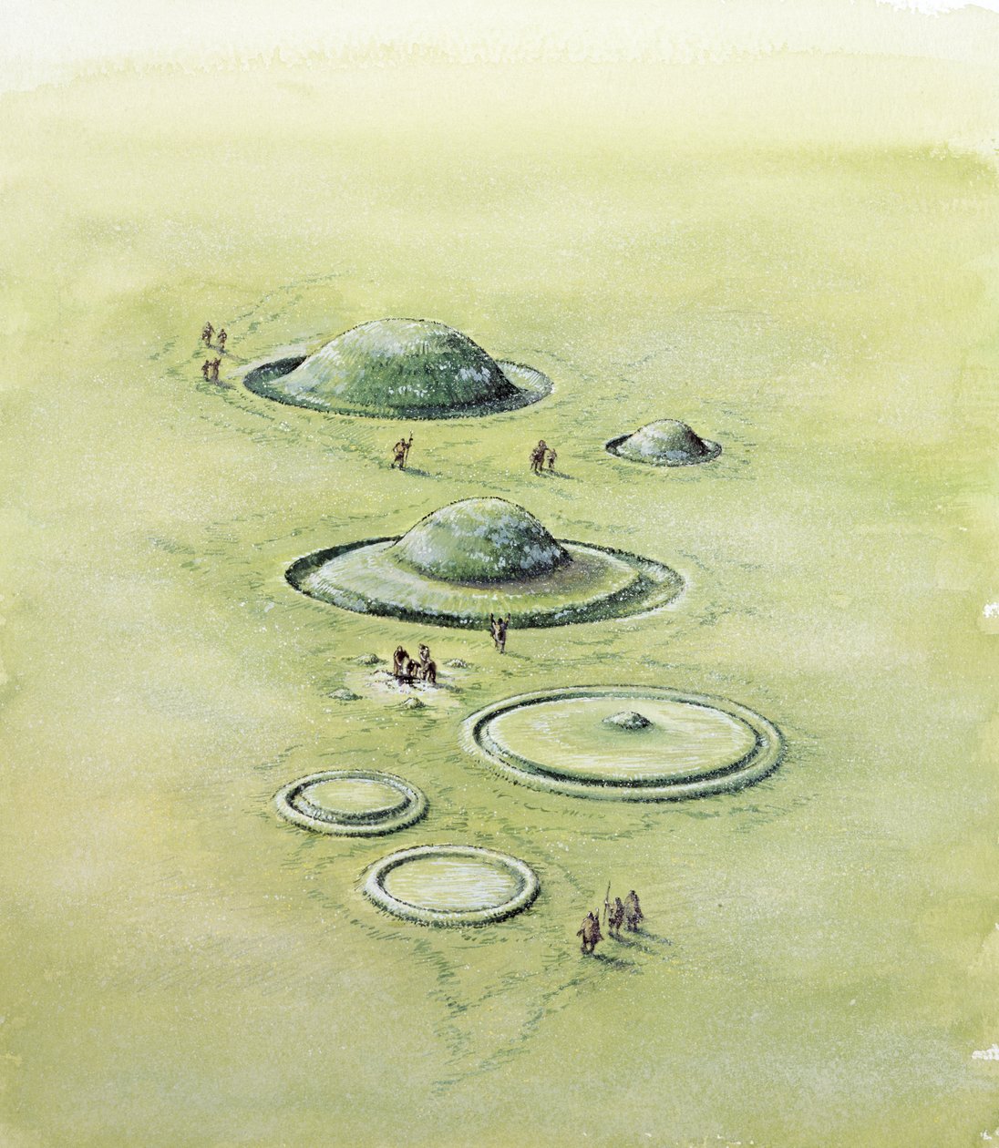 Bronze Age barrow types by Peter Dunn: Buy fine art print