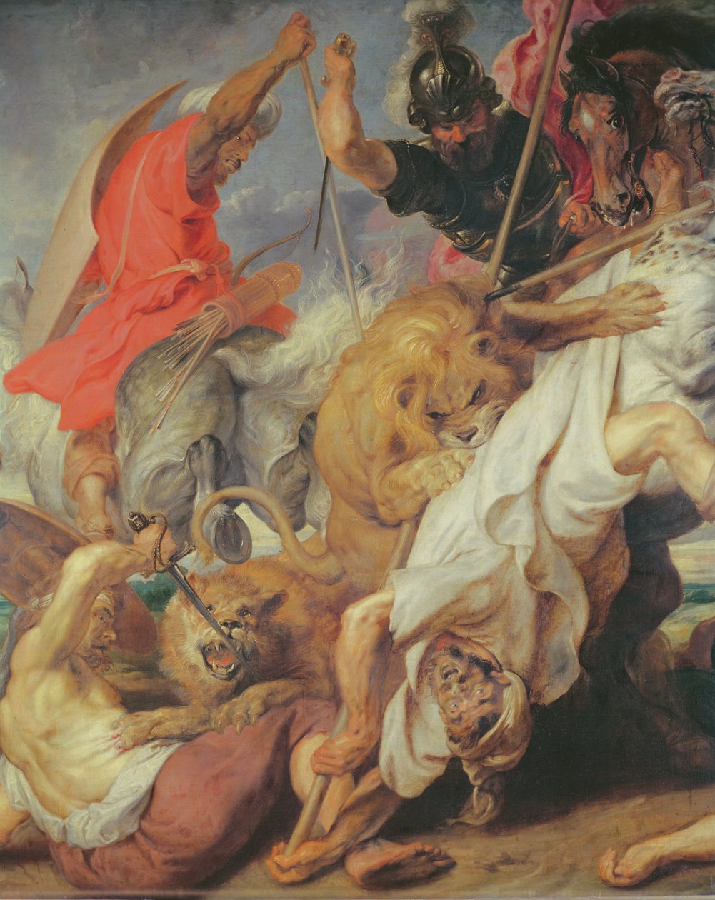 The Lion Hunt (detail) by Peter Paul Rubens