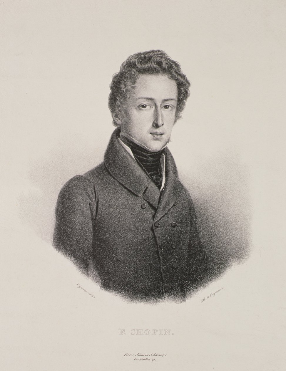 Frederic Chopin engraved by Gottfried Engelmann
