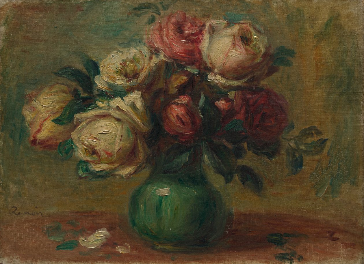 Roses in a Vase, c. 1890 by Pierre-Auguste Renoir