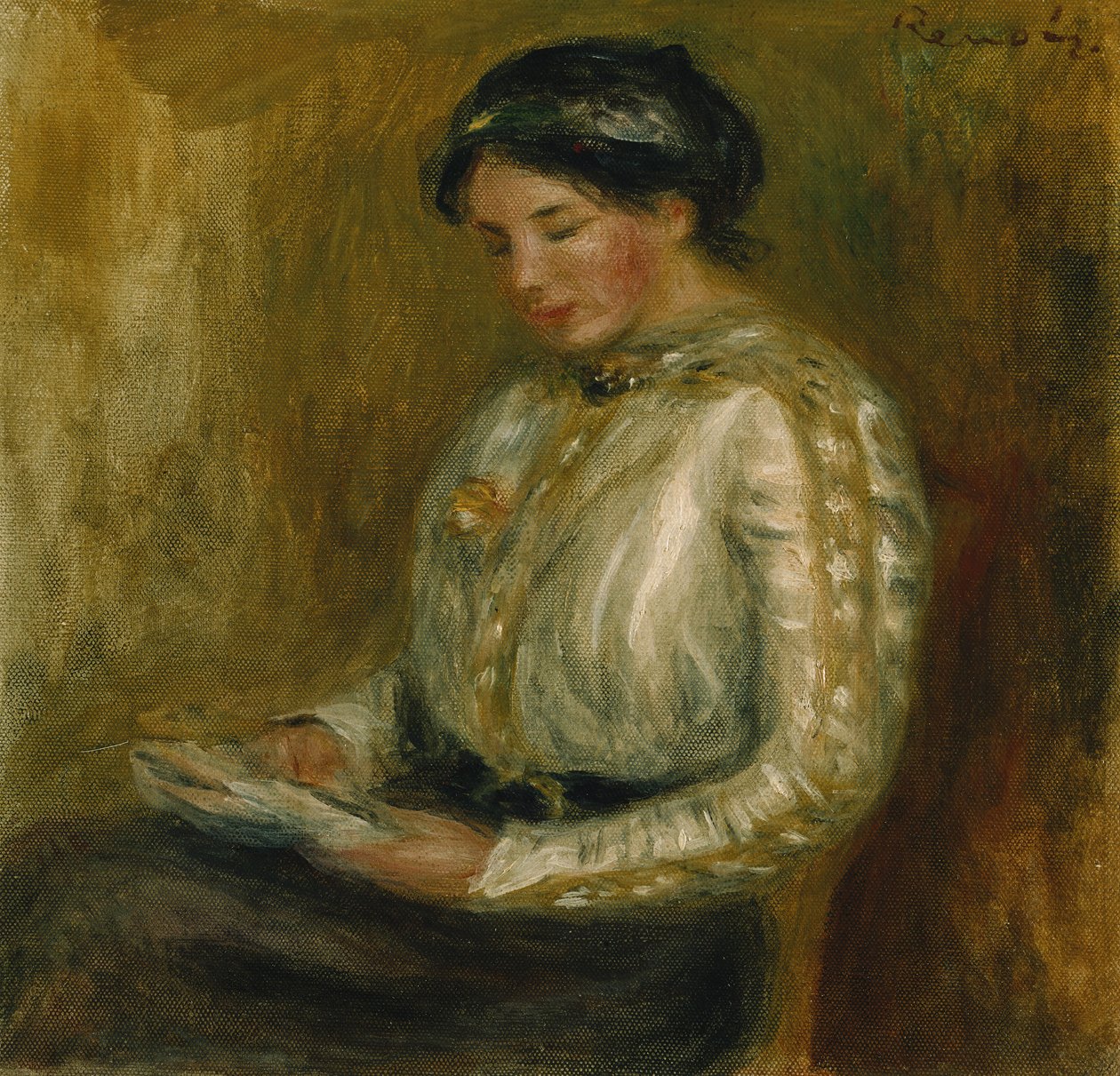 Woman Reading by Pierre Auguste Renoir: Buy fine art print
