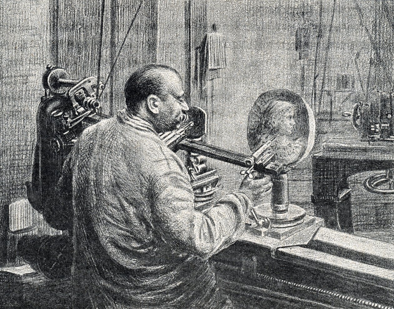 A medalist using a kind of pantograph milling machine
