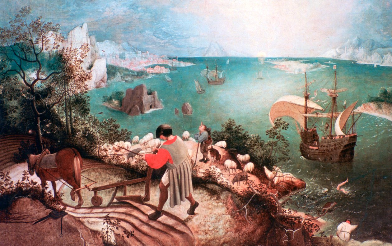 Icarus Painting Bruegel Schilderij Landscape With The Fall Of Icarus