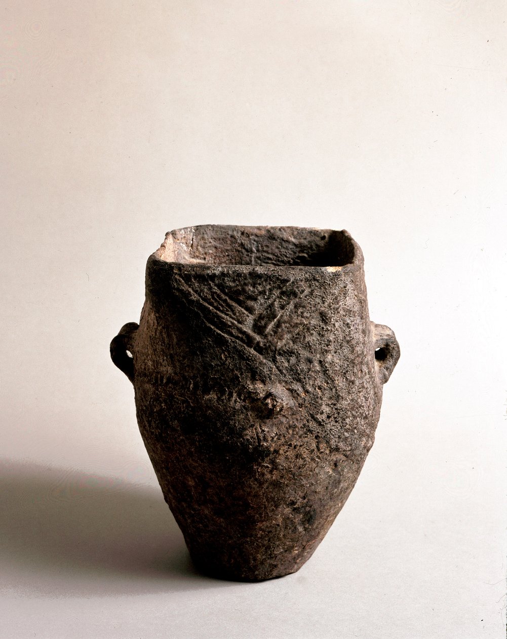 Terracotta Vase with Square Opening from the Neolithic Age