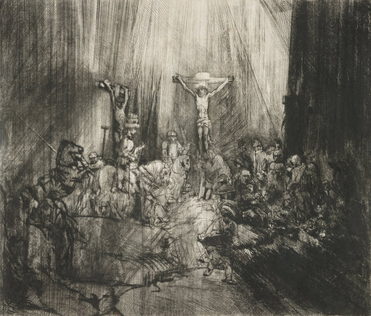 Christ Crucified Between Two Thieves (The Three Crosses)
