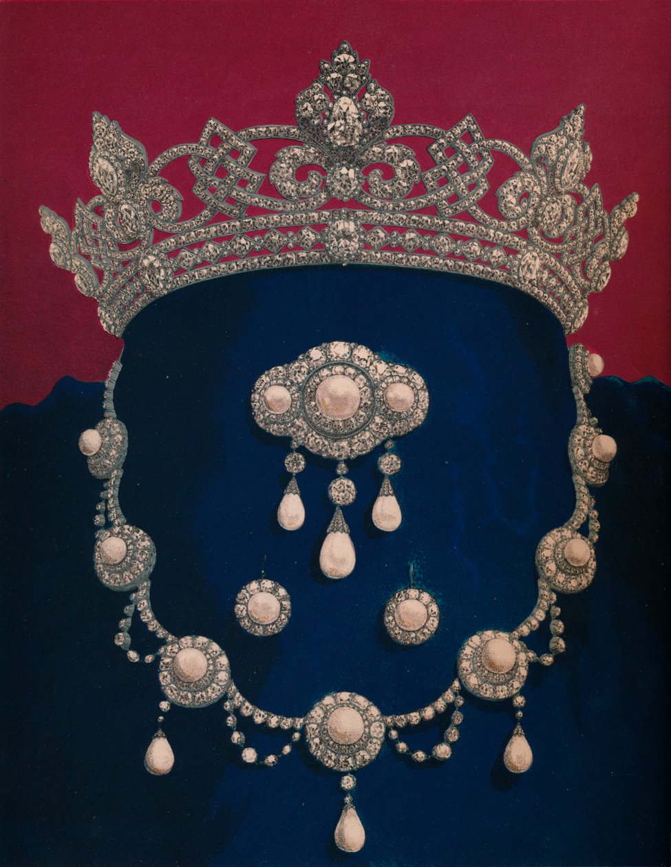 Parure of Diamonds and Pearls The Gift of HRH The Prince of Wales